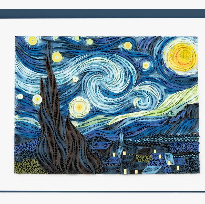 Hand-Quilled Card - Artist Series "Starry Night" - Quilling Card ...